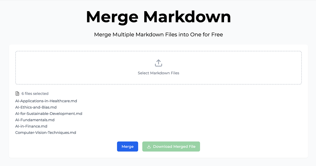 Merge Markdown - 批量 markdown 文件合并工具